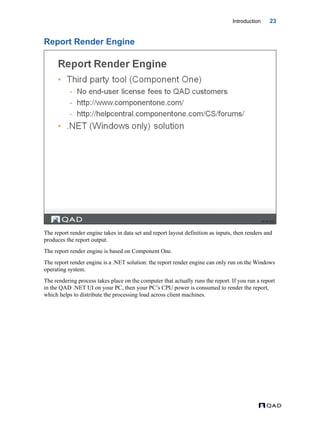 MFG/PRO QAD Reporting Framework Document Guide | PDF