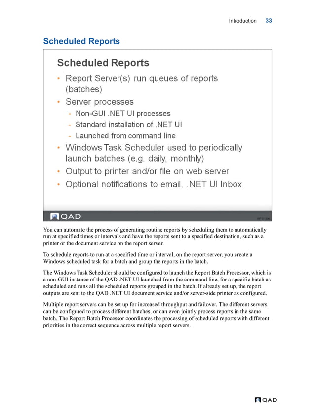 MFG/PRO QAD Reporting Framework Document Guide | PDF