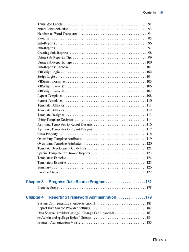 MFG/PRO QAD Reporting Framework Document Guide | PDF