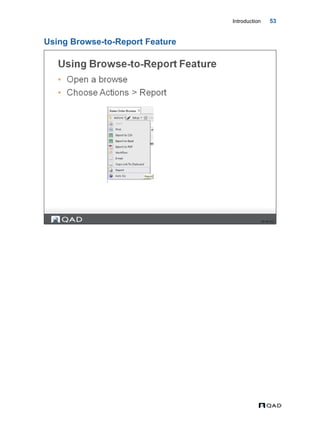 MFG/PRO QAD Reporting Framework Document Guide | PDF