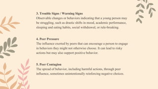 COMMON TROUBLE SIGNS AMONG YOUNG PEOPLE AND RISKY BEHAVIOR OF ...