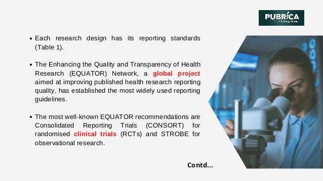 Reporting guidelines – manuscript writing in medical research – pubrica ...