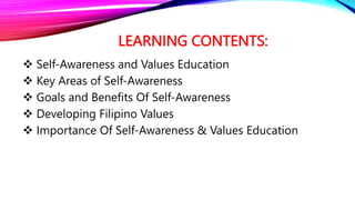 REPORTING IN CWTS SELF AWARENESS AND VAL.ED.pptx
