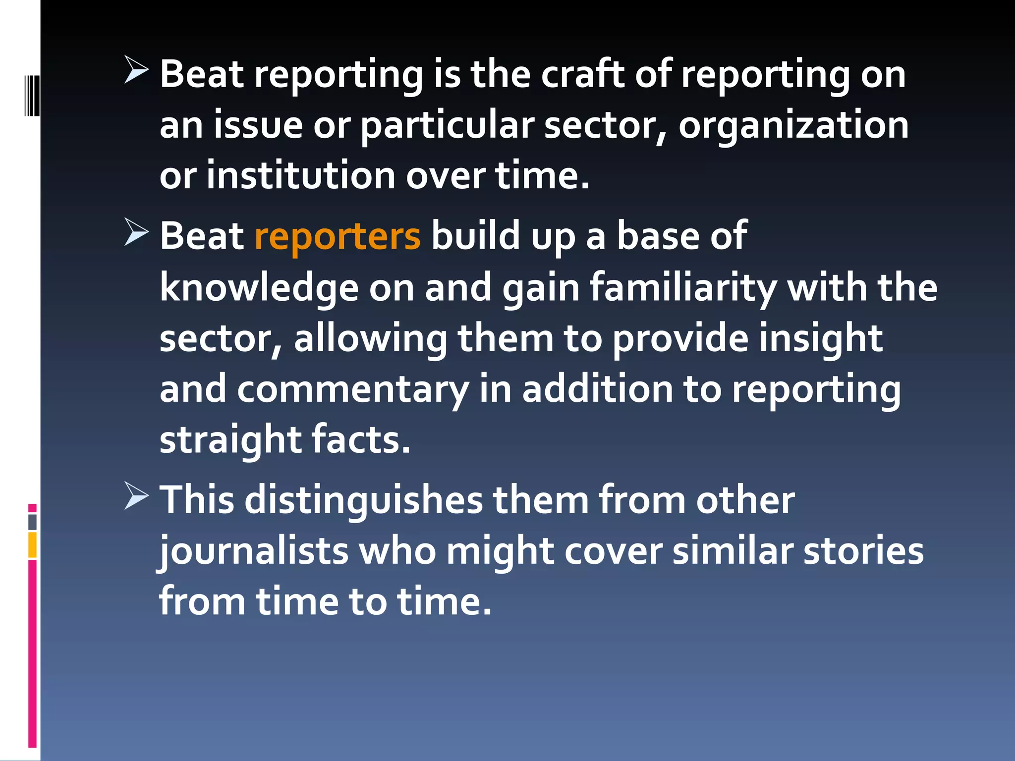 Reporting In Journalism | PPT