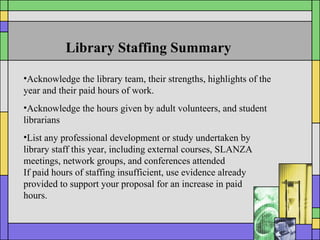 School Library Reporting Advice | PPT