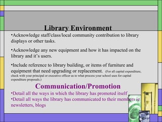 School Library Reporting Advice | PPT
