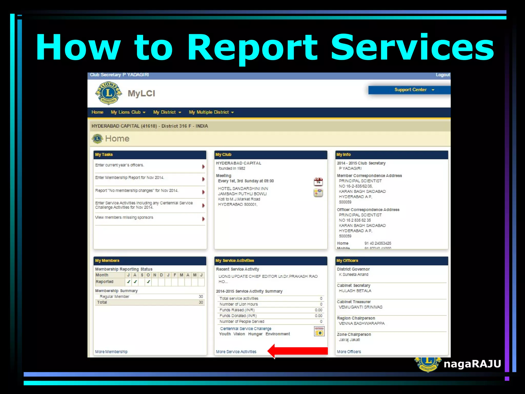 Reporting Lions Services | PPT