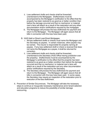 HUD Reporting Losses and Reporting Loss Claims and Insurance ...