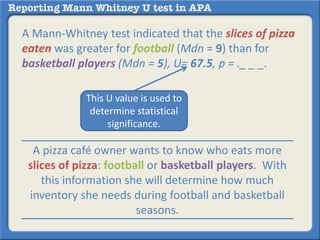 Reporting Mann Whitney U Test in APA | PPTX