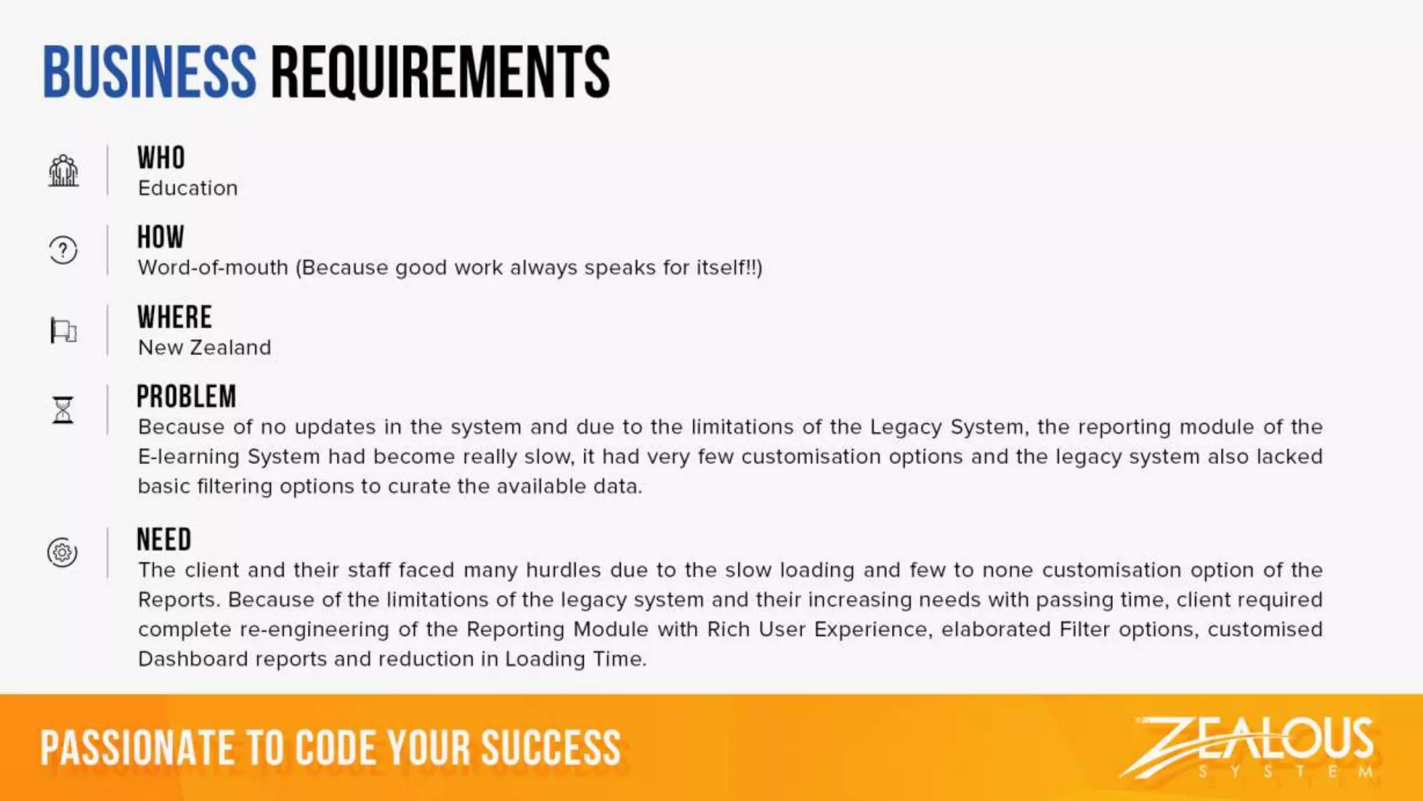 Reporting Module of a Legacy E-learning System | PPTX