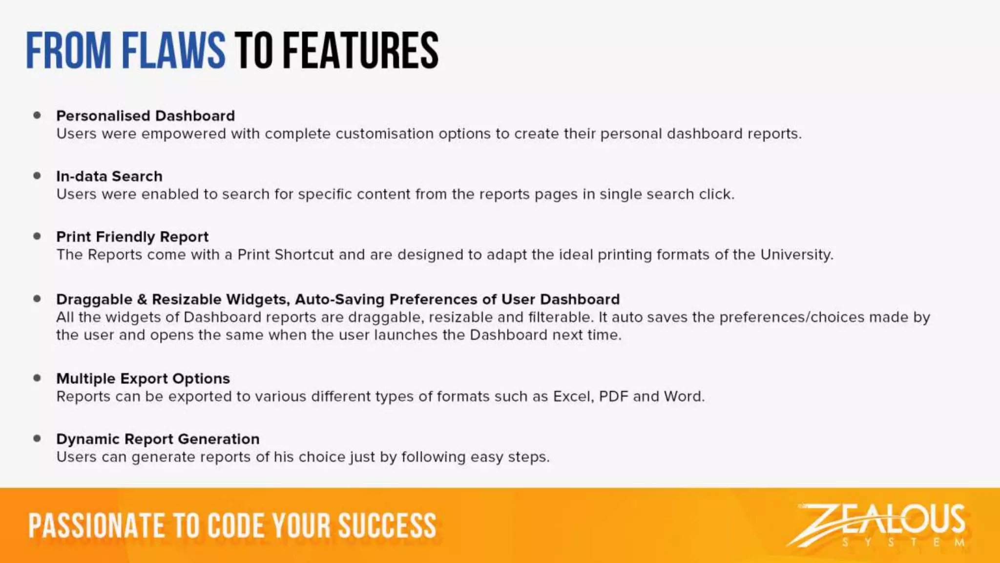 Reporting Module of a Legacy E-learning System | PPTX