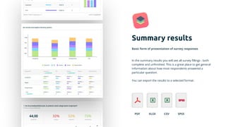 Survey report: Present the results with ready-made tables and charts | PPT