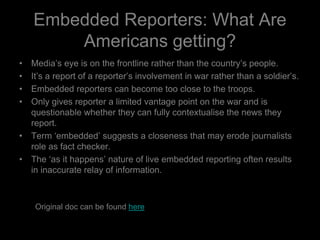 Reporting on war | PDF