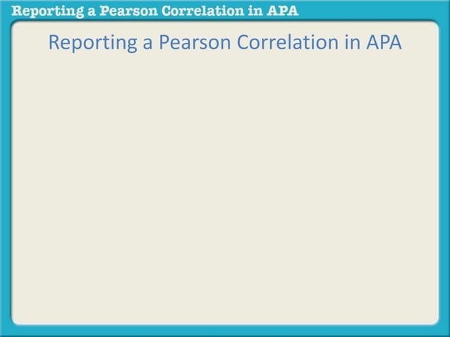 Reporting pearson correlation in apa | PPTX