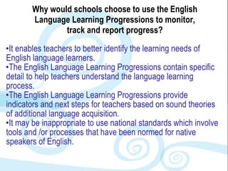 Reporting progress and achievement for English Language Learners | PPT ...