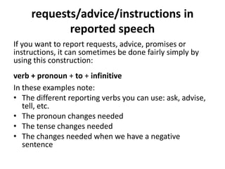 Reporting requests, advice, instructions, suggestions, commands. | PPTX