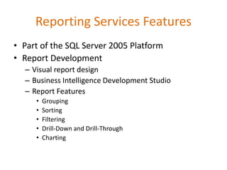 SQL Reporting service presentation | PPSX | Databases | Computer Software and Applications