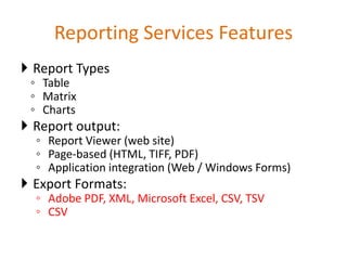 SQL Reporting service presentation | PPSX | Databases | Computer Software and Applications