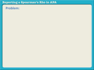 Reporting spearman rho in apa | PPTX