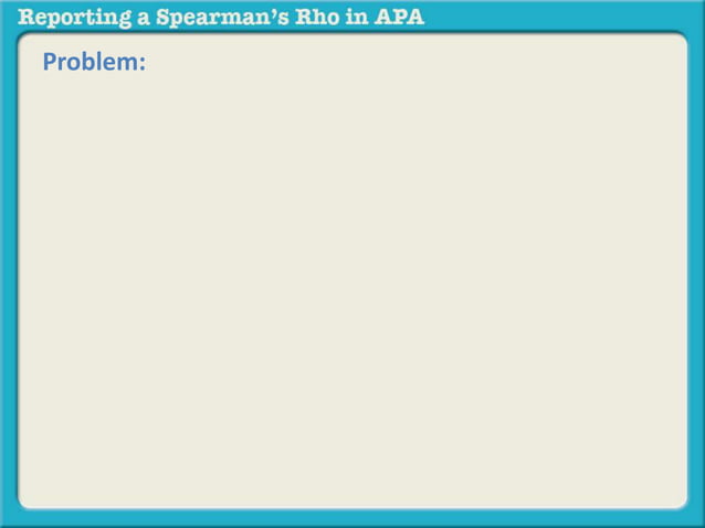 Reporting spearman rho in apa | PPTX