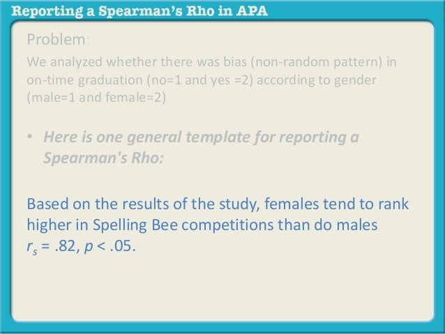 Reporting Spearman Rho In Apa Reporting Spearman Rho In Apa