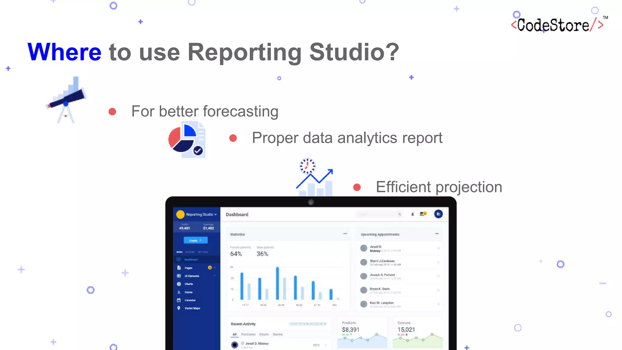 Reporting Studio - CodeStore Technologies | PPT
