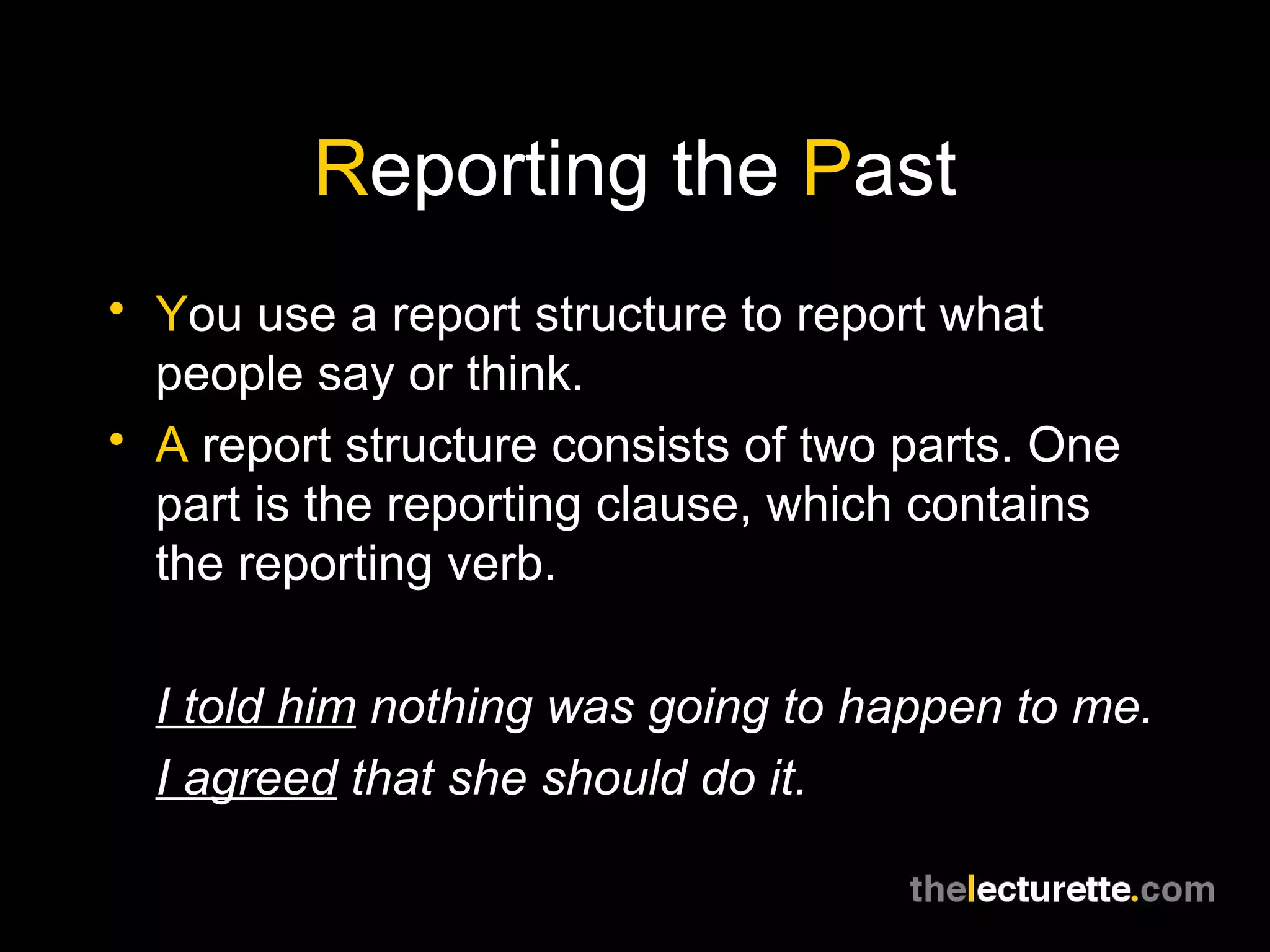 Reporting the Past | PPT