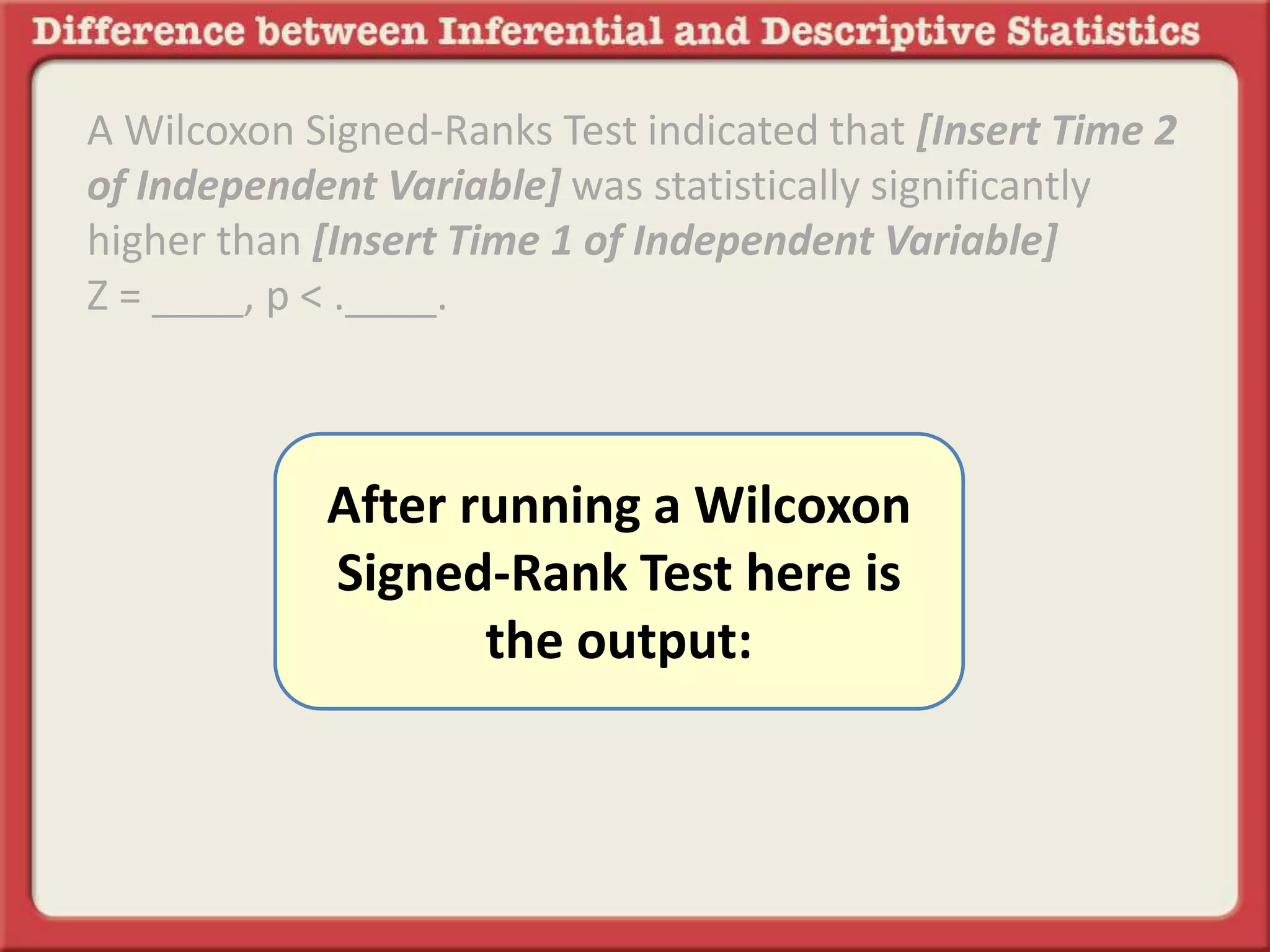 Reporting the wilcoxon signed ranks test | PPTX