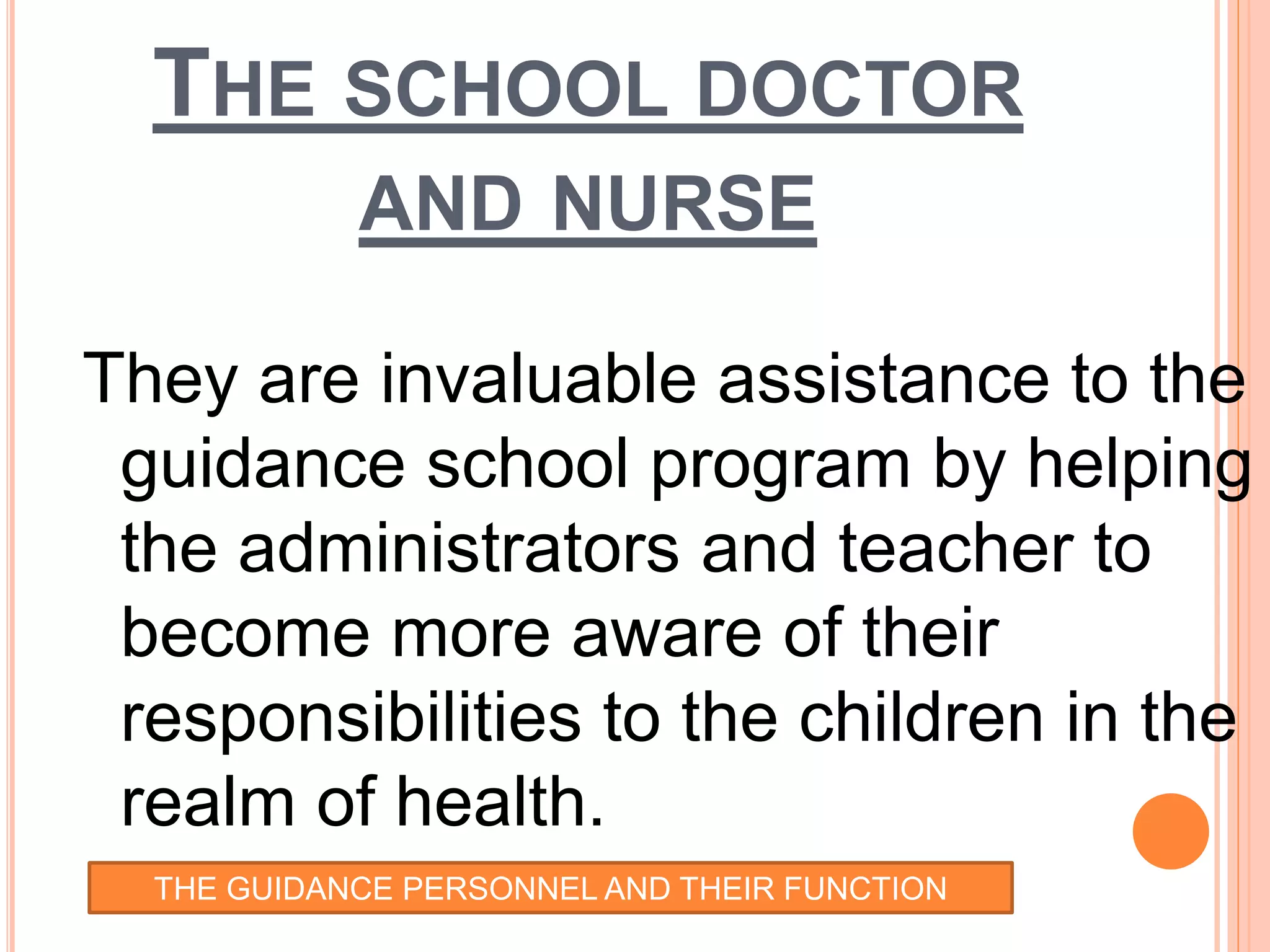 GUIDANCE PERSONNEL AND THEIR FUNCTION | PPTX