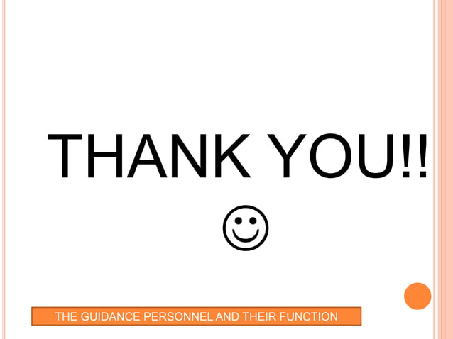 GUIDANCE PERSONNEL AND THEIR FUNCTION | PPTX | Professional School | Postgraduate Education