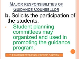 GUIDANCE PERSONNEL AND THEIR FUNCTION | PPTX