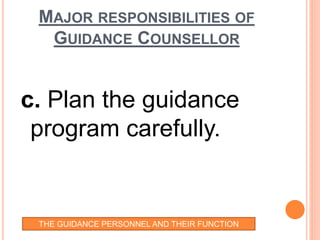 GUIDANCE PERSONNEL AND THEIR FUNCTION | PPTX