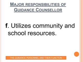 GUIDANCE PERSONNEL AND THEIR FUNCTION | PPTX