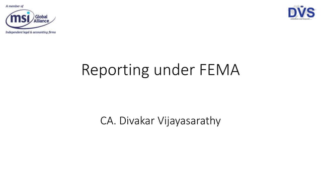 Reporting under fema | PPTX | Business Accounting & Finance | Business