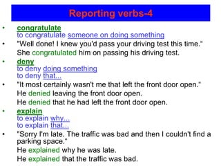 Reporting verbs | PPT
