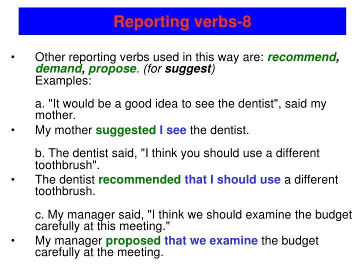 Reporting verbs