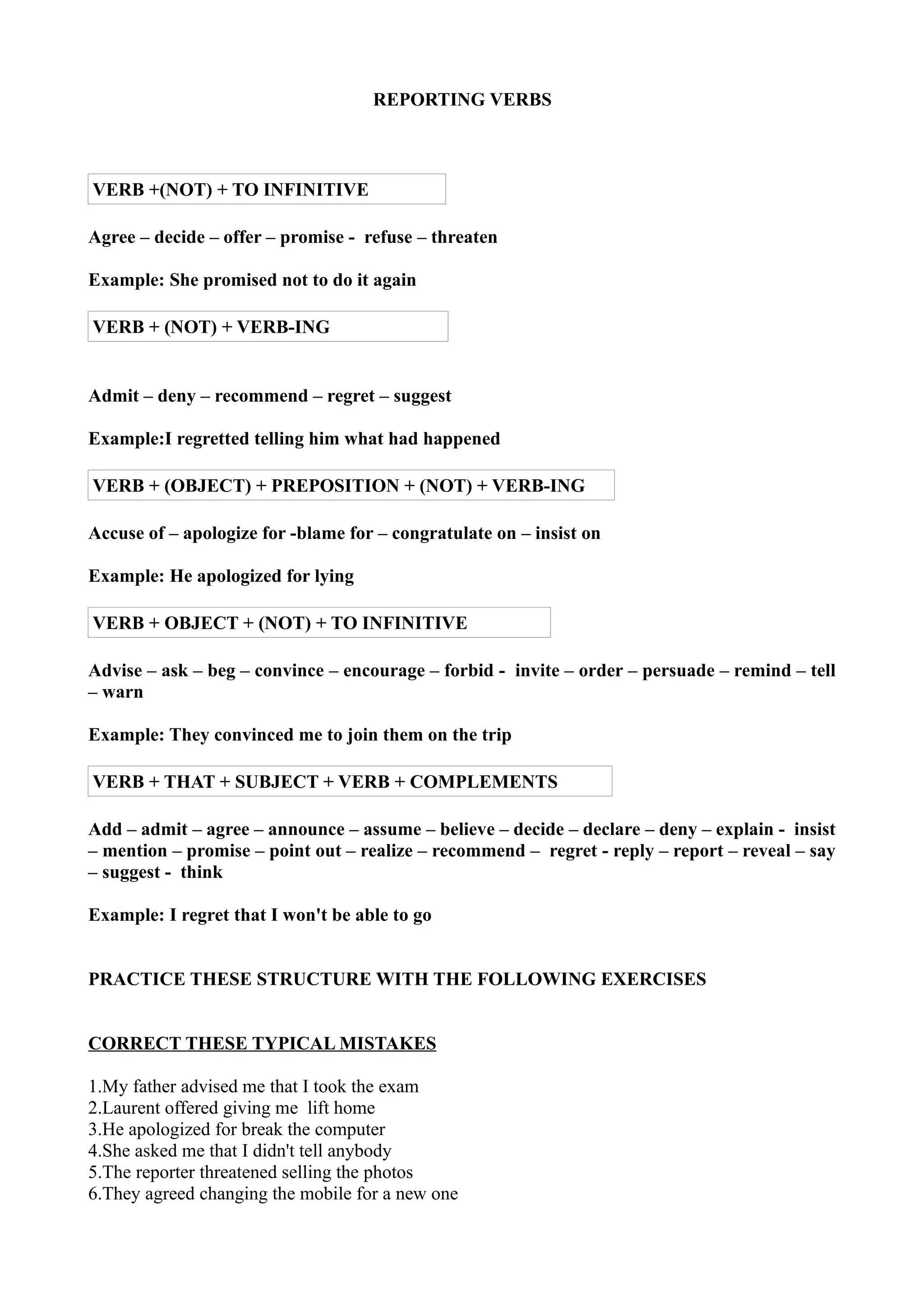 Reporting verbs | ODT