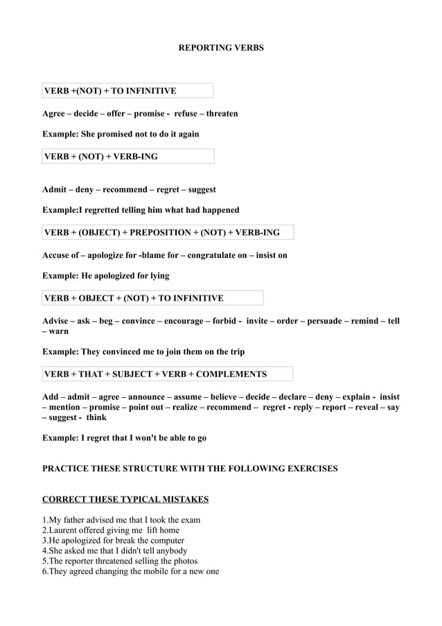 Reporting verbs | ODT