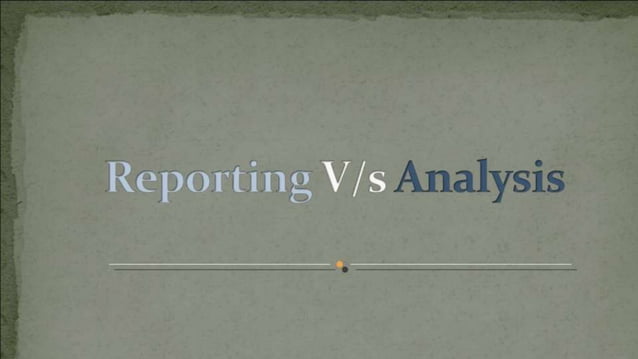 Data science Lecture Notes: Reporting vs Analysis.pptx