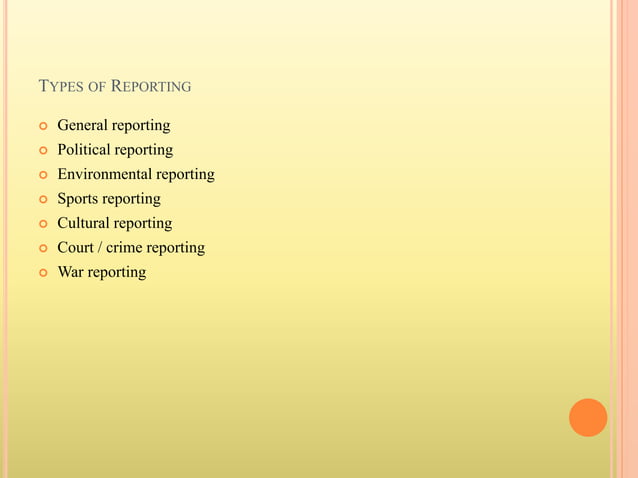 Reporting War Terrorism and Calamities | PPT