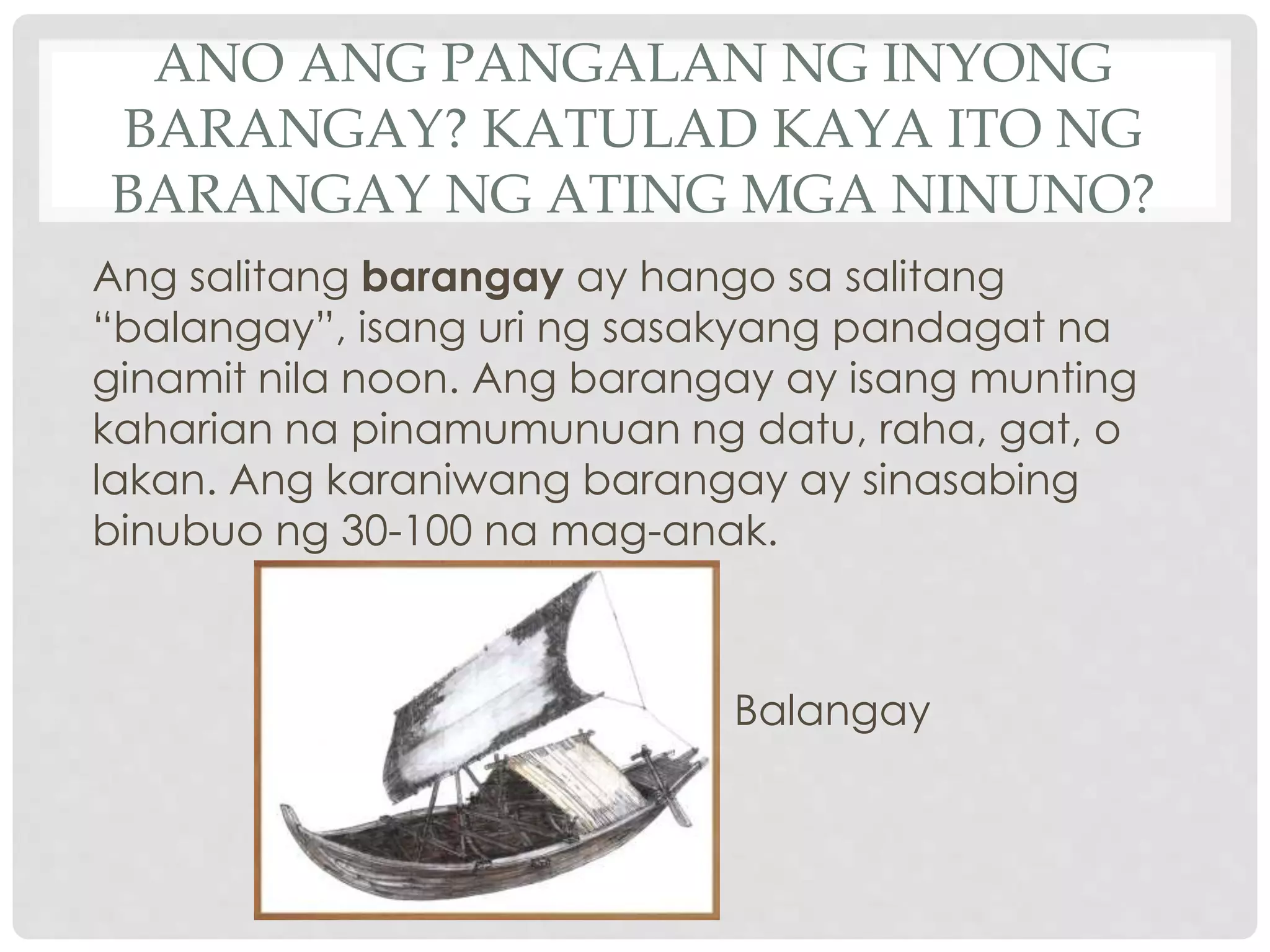 Ang Barangay | PPTX