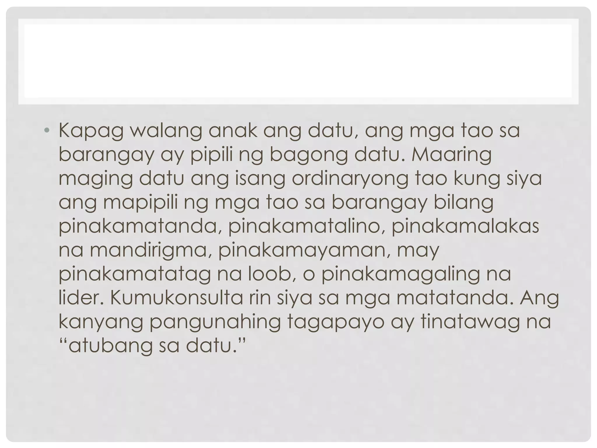 Ang Barangay | PPTX