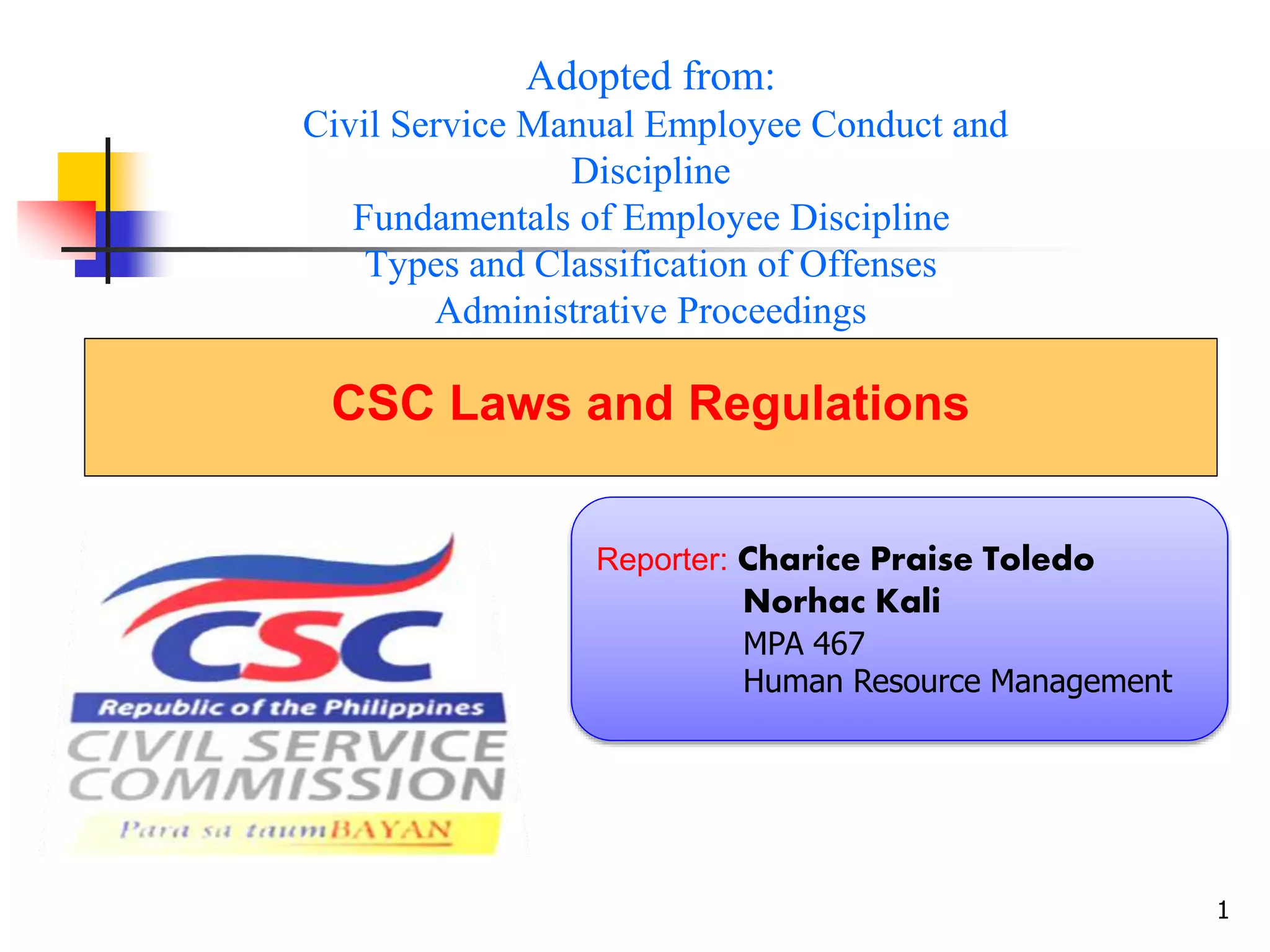 CSC Laws and Regulations | PPTX
