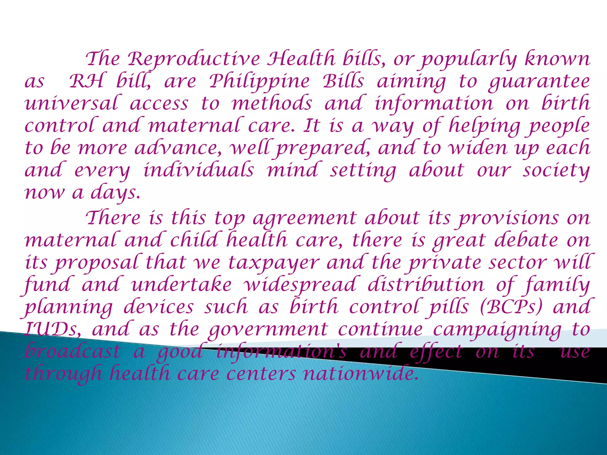 RH Bill summary by Rochelle | PPTX