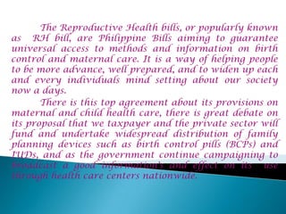 RH Bill summary by Rochelle | PPTX