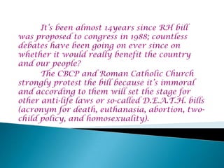 RH Bill summary by Rochelle | PPTX
