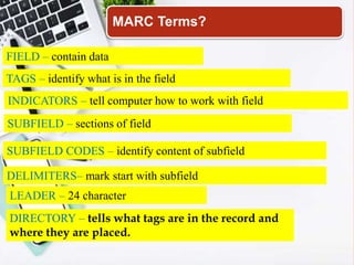 USING MARC FORMAT TO CATALOG NON BOOK MATERIALS | PPTX