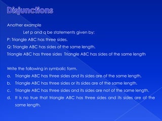 Report in math (conjunctions and disjunctions) | PPT