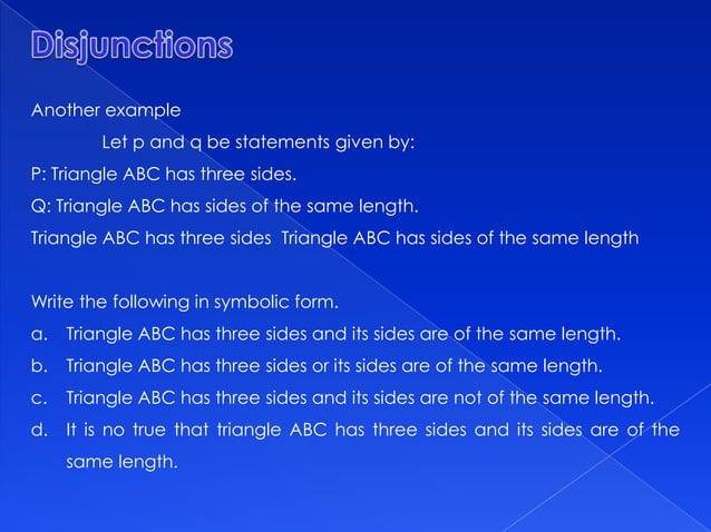 Report in math (conjunctions and disjunctions) | PPT