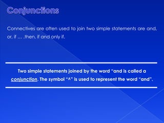 Report in math (conjunctions and disjunctions) | PPT